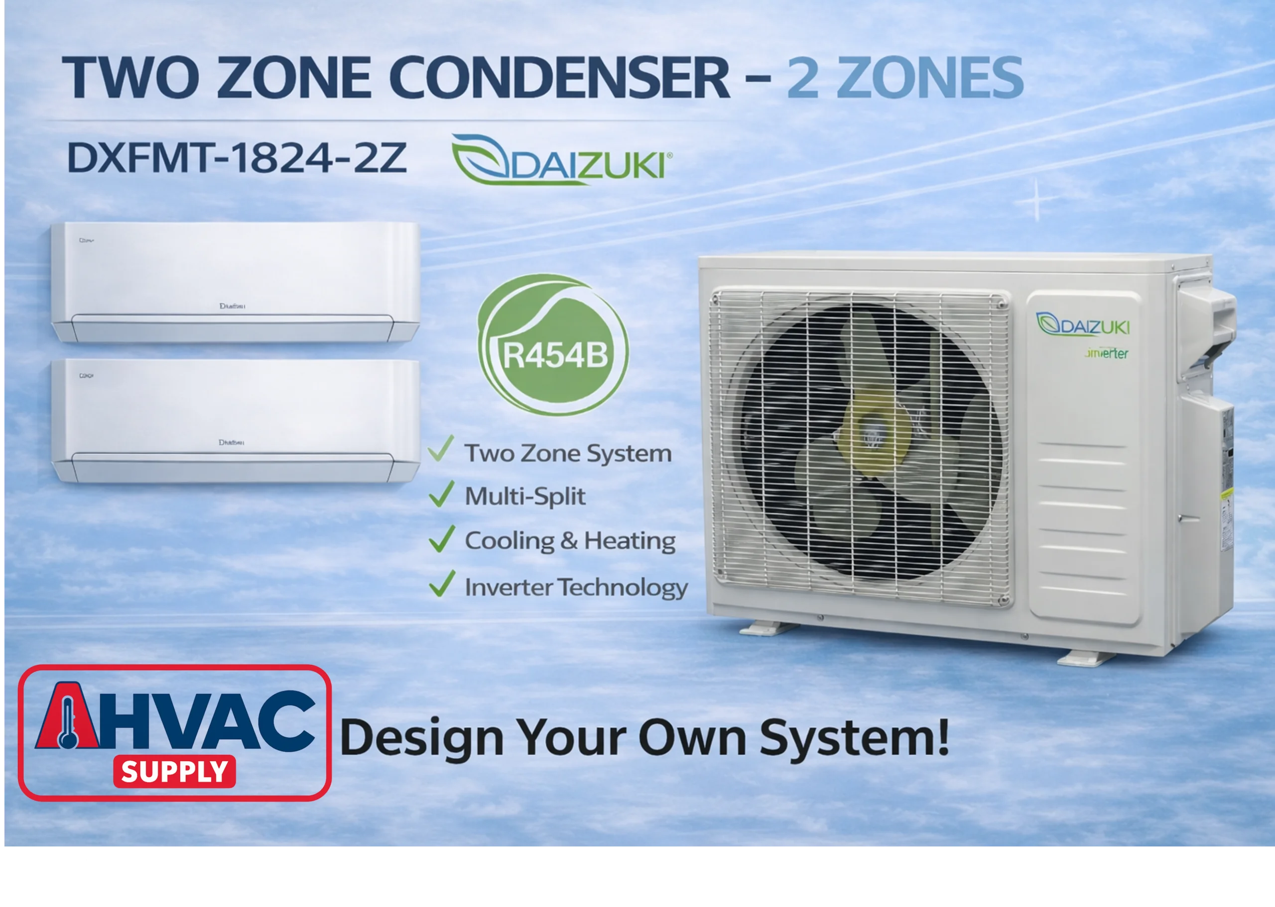 Daizuki 18,000 Btu 2-Zone Mini Split System – Design Your Own System ...